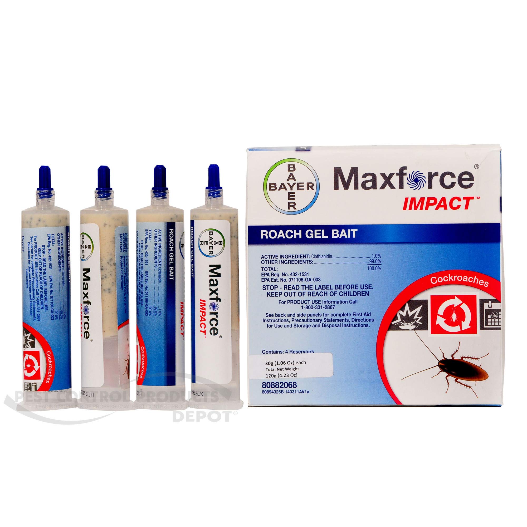 Maxforce Impact Roach Bait Gel 30g Reservoir , One Tube w/ plunger ...