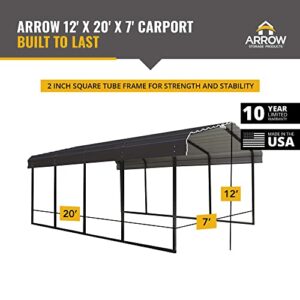 Arrow Shed 12 x 20 x 7-Foot Heavy Duty Galvanized Steel Metal Multi-Use ...