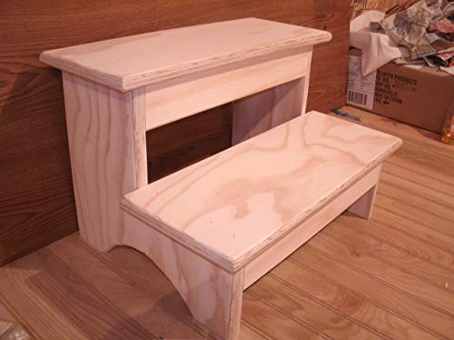 Handmade grownup step stool 12" high 2 step step stool wooden step ...