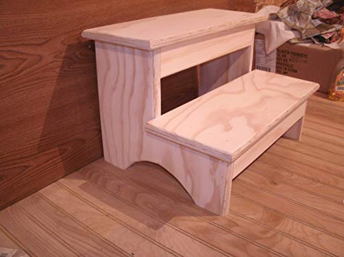 Handmade grownup step stool 12" high 2 step step stool wooden step ...