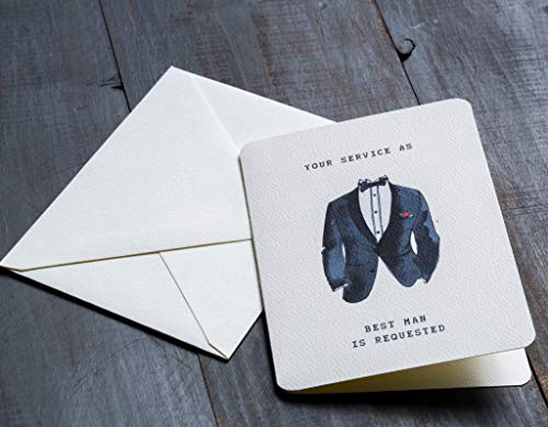 Best Man Invitation Proposal Card, Mens Tuxedo Invitation Note, Wedding ...