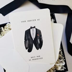 Best Man Invitation Proposal Card, Mens Tuxedo Invitation Note, Wedding ...