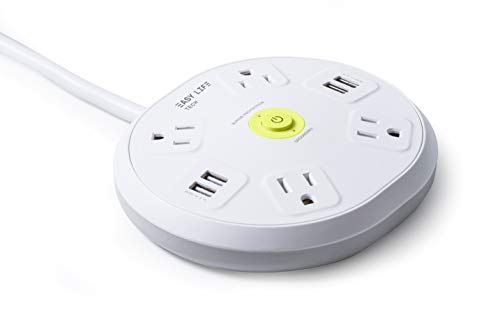 Power Strip Surge Protector Hub with 4 Outlet 4 USB 6 ft Extension Cord ...