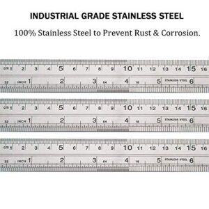 Ruler Metal Straight Edge Ruler Stainless Steel Ruler 12 Inch Ruler Set ...