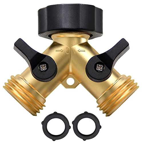 Twinkle Star Garden Hose Splitter 2 Way Heavy Duty, Y Connector Brass ...