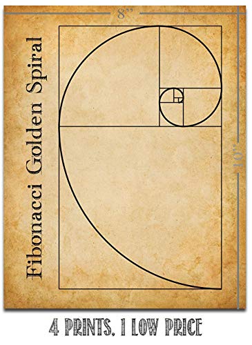 Math Art Prints-Archimedean Spiral, Euler's Formula, Fibonacci Golden ...
