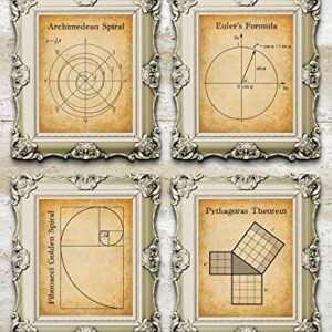 Math Art Prints-Archimedean Spiral, Euler's Formula, Fibonacci Golden ...