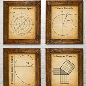 Math Art Prints-Archimedean Spiral, Euler's Formula, Fibonacci Golden ...