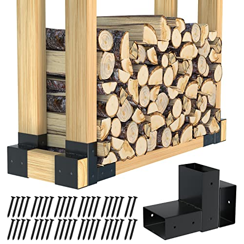 Urban Deco Firewood Rack Outdoor Bracket Kit - Log Racks Outdoor For ...