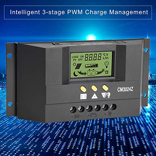 CM3024Z PWM Intelligent Solar Panel Charge Controller Regulator LCD Display 12V 24V 30A PVC — 🛍️ ...