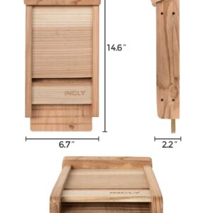 INCLY Small Bat House Kit for Outdoors 14.6"x6.7"x2.2" Shelter Box ...