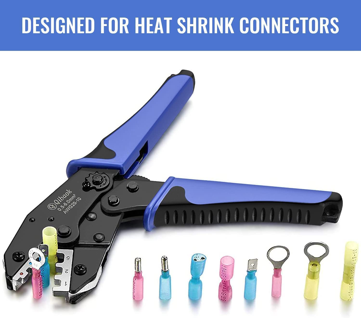 Qibaok Crimping Tool Ratcheting Wire Crimper for Heat Shrink Connectors ...