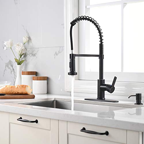 APPASO 18” Tall Kitchen Faucet with Pull Down Sprayer Oil Rubbed Bronze ...
