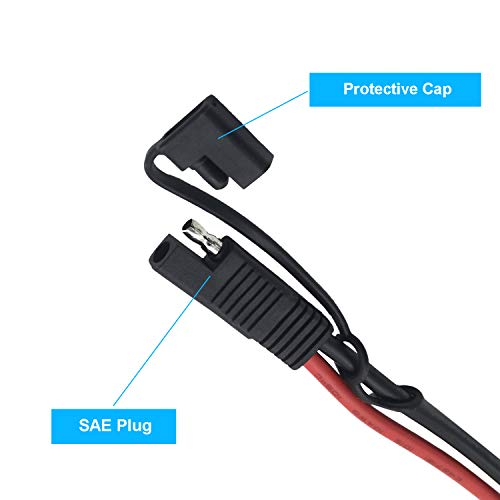 COMeap Solar Panel Plug to SAE Adapter 10AWG Cable with SAE Polarity ...