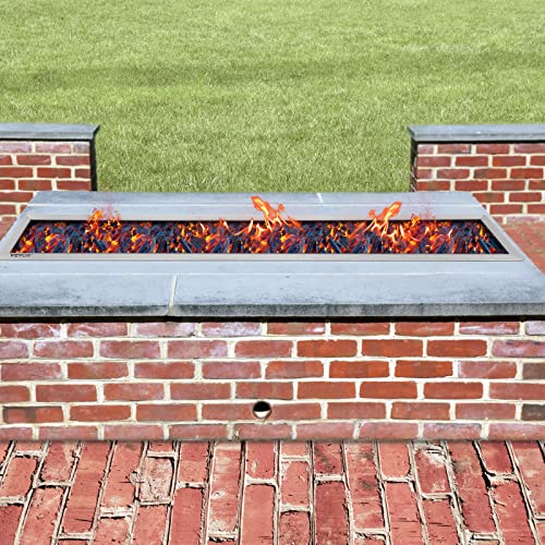 VEVOR Fire Pit Pan 49x8 Inch, Stainless Steel Linear Trough Fire Pit ...