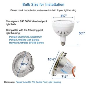 TOVEENEN LED Pool Light Bulb 120V 65W 6500lm High Bright White 6500K ...