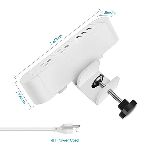 Desk Clamp Power Strip,The Clamp Edge Mount Power Center,Aluminum Alloy ...