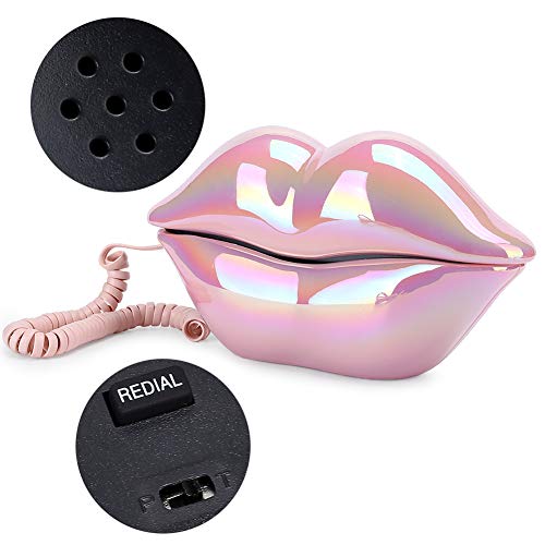 Home Desk Telephone, Mouth Lip Shaped Landline Phone,Electroplating ...