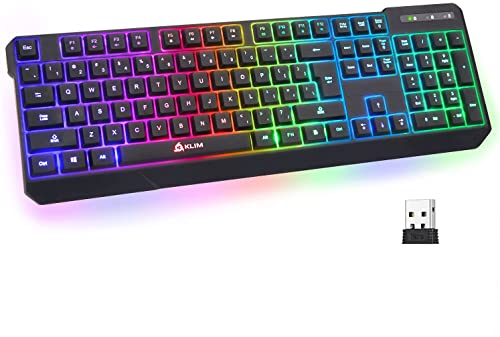 Klim Chroma Wireless Gaming Keyboard RGB - Long-Lasting Rechargeable ...