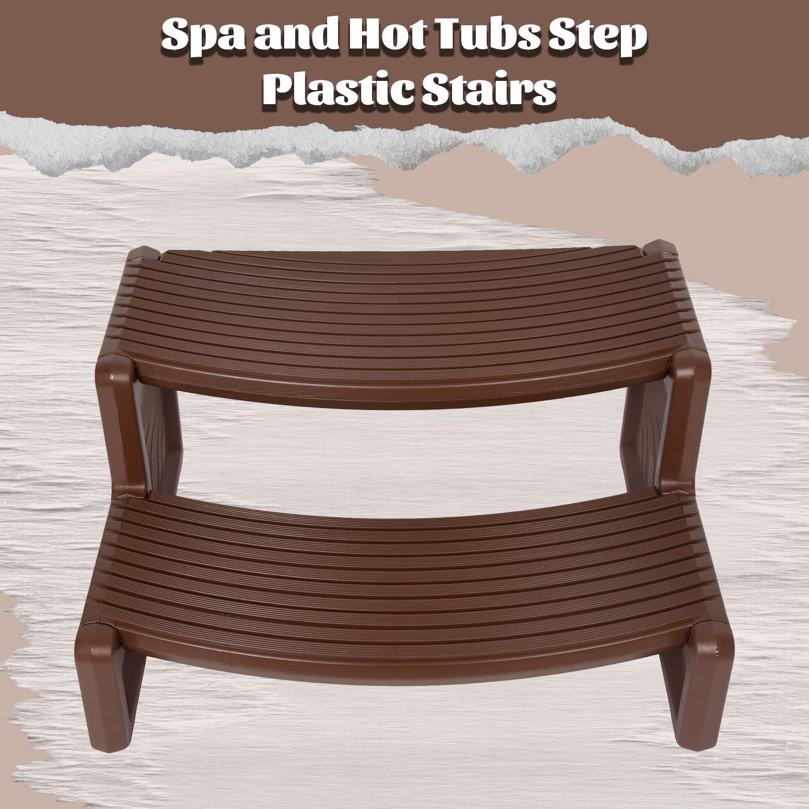 ECOTRIC Spa and Hot Tubs Step Plastic Stairs for Round Straight Sided ...