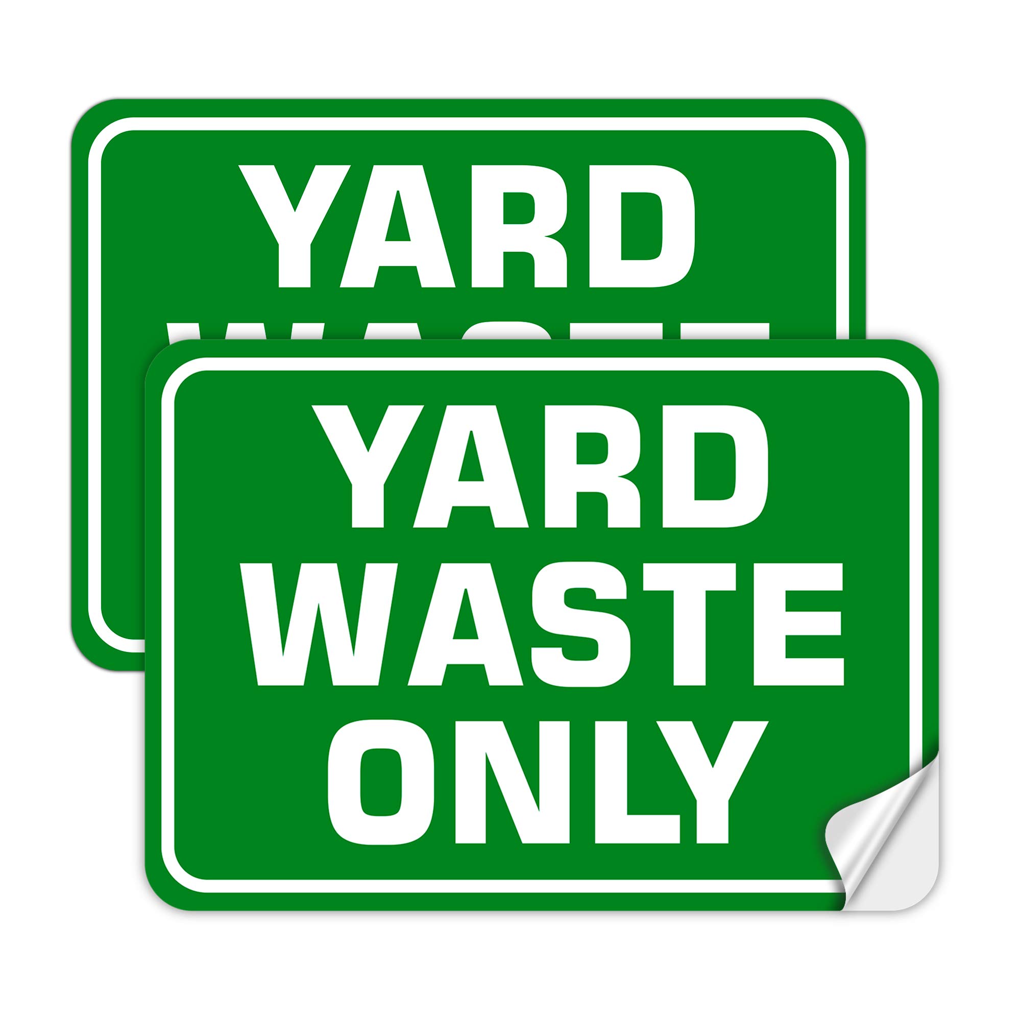 Yard Waste Sticker Yard Waste Only Signs 2 Pack 10" x 7" Recycle Yard ...