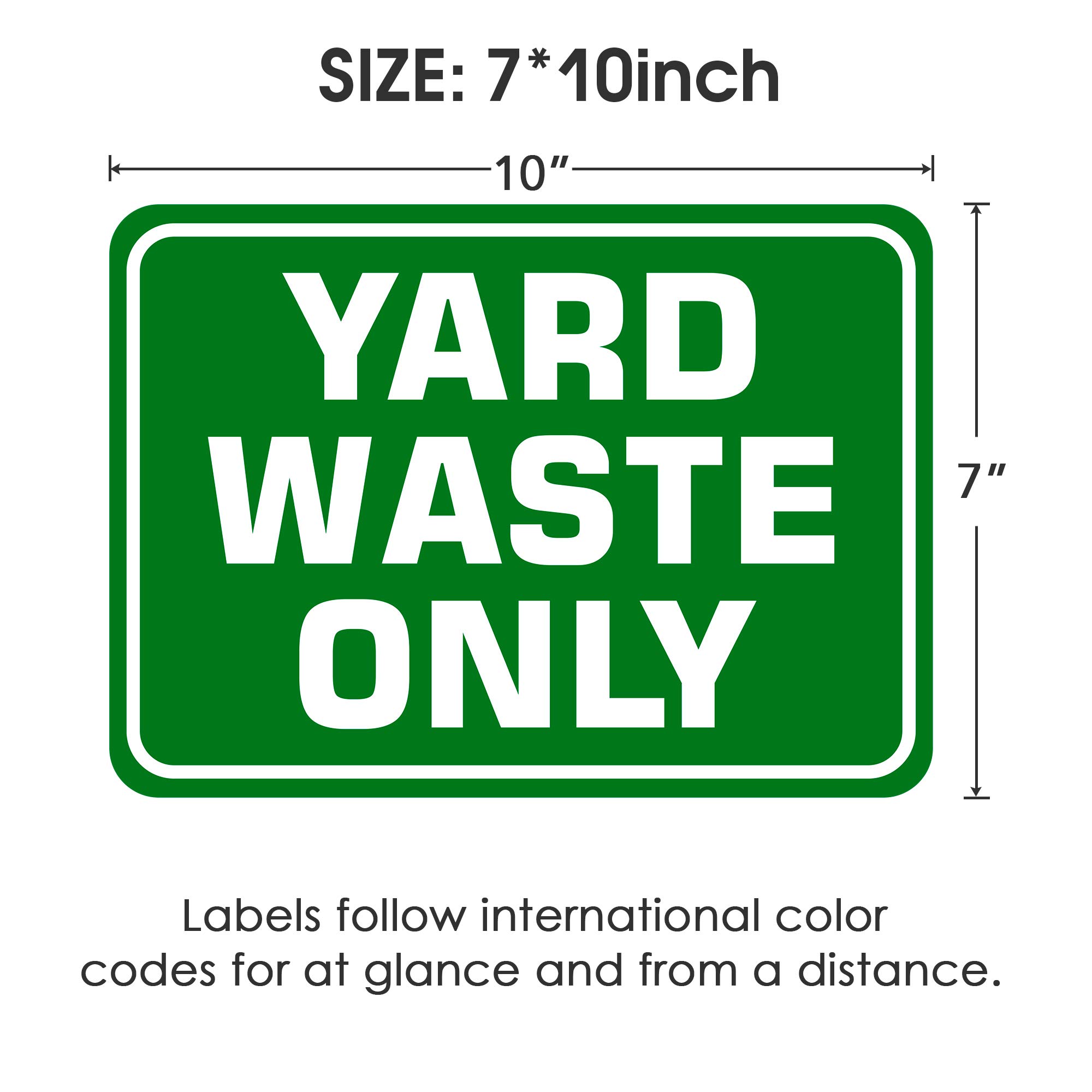 Yard Waste Sticker Yard Waste Only Signs 2 Pack 10" x 7" Recycle Yard ...