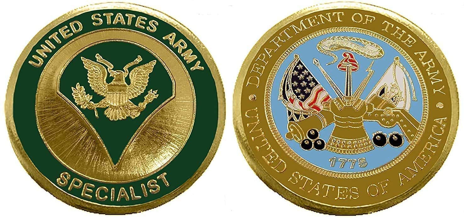 Army Enlisted Ranks - Specialist “E4’’ Collectible Challenge Coin/Logo ...