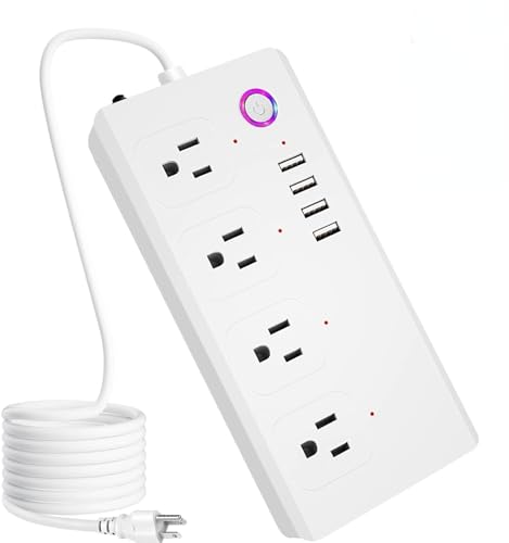 Smart Extension Cord Jinvoo WiFi Surge Protector Power Strip with 4 ...