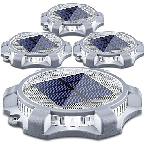 SIEDiNLAR Solar Deck Lights Outdoor 2 Modes LED Dock Driveway Markers ...