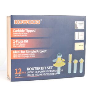 KOWOOD Router Bits Set of 12 Pieces 1/2 Inch Woodwork Tools for ...