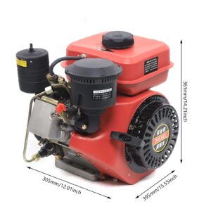 196CC 2.2KW 4 Stroke 6HP Diesel Engine, Manual Start Single Cylinder ...