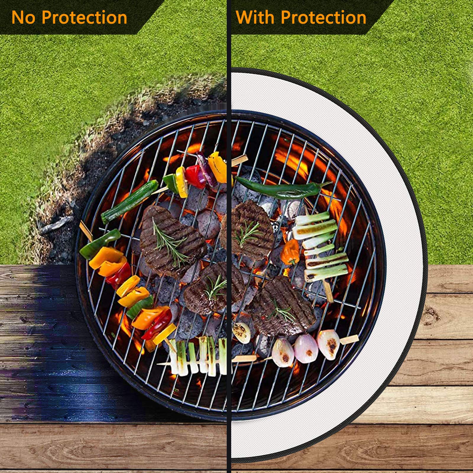 Fire Pit Mat 24 Inch,Deck Protector, Bonfires, Lawn, Patio, Chiminea ...