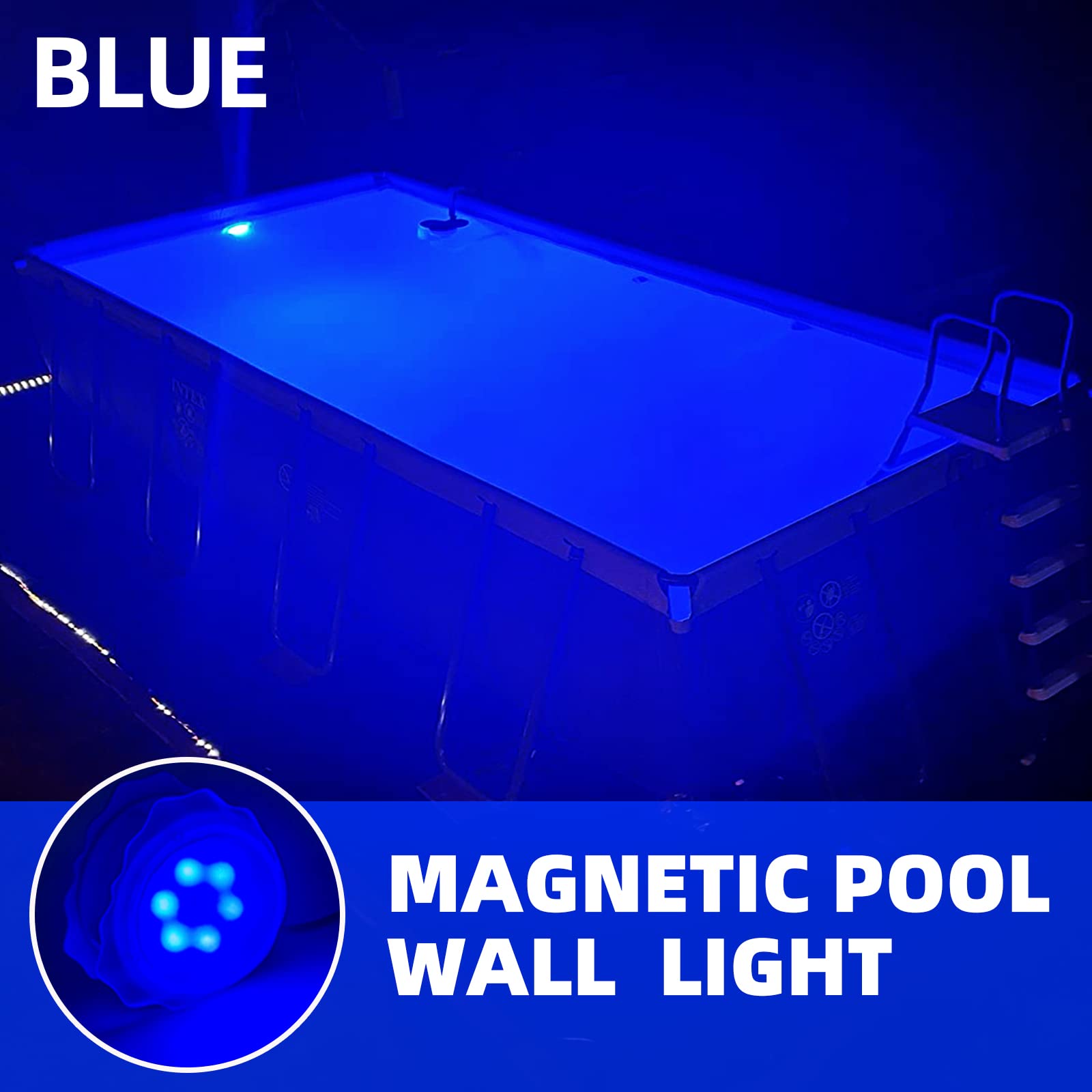SEURON Magnetic Pool Wall Light, 1400 Lumens Color Changing Underwater ...