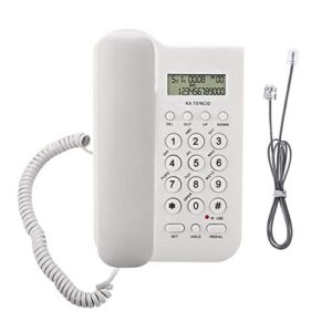 Landline Telephone, Home Hotel Wired Desktop Wall Phone Office ABS Landline Telephone with FSK ...