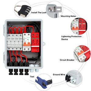 Solar Combiner Box PV Combiner Box 4 String With15A Rated Current Fuse ...