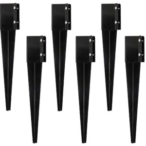 Sekcen 6 Pcs Fence Post Anchor Ground Spike 4x4 Metal Post Stake 24 ...