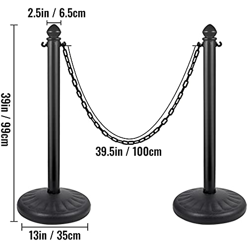VEVOR Plastic Stanchion, 4pcs Chain Stanchion, Outdoor Stanchion w/ 4 x ...