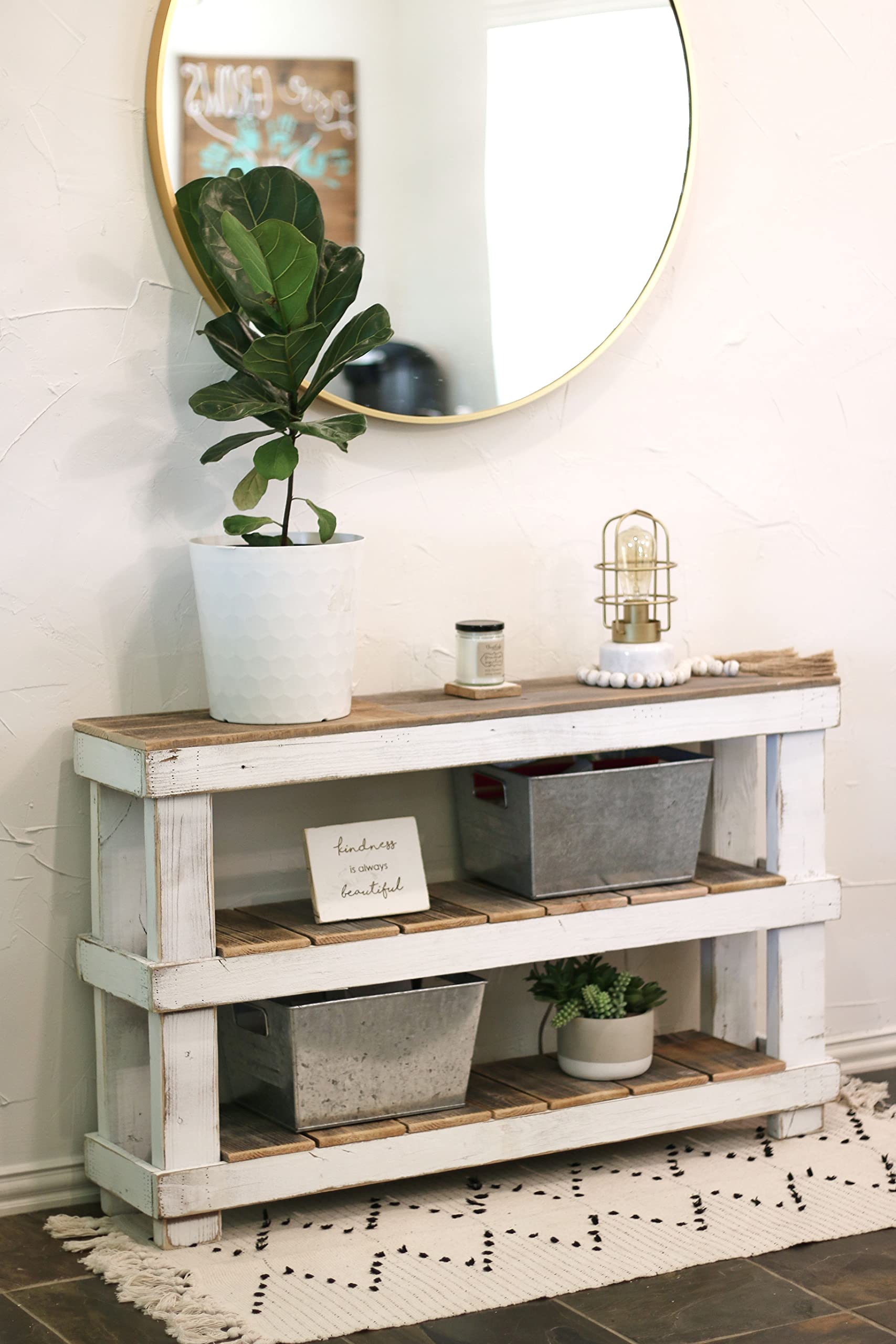 Three Tier Slatted Console (White Combo) — 🛍️ The Retail Market