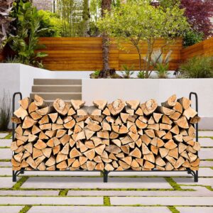 SnugNiture 4ft Outdoor Firewood Rack, Steel Tubular Wood Racks, Easy ...