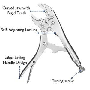 Mr. Pen- Locking Pliers, 7 Inch, Curved Jaw, Alloy Steel Locking Pliers ...