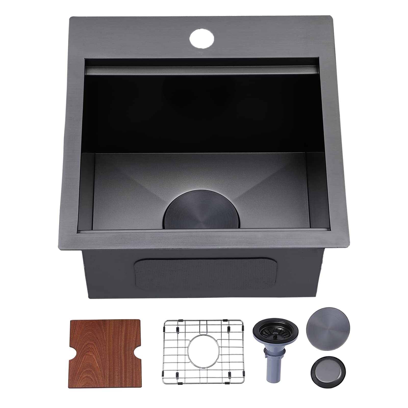 Matte Black Bar Sink 15Inch Stainless Steel Small Wet RV Sink Kitchen ...