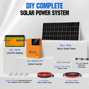 ECO-WORTHY 4.8KWH Solar Power Complete Kit 1200W 24V with Lithium ...