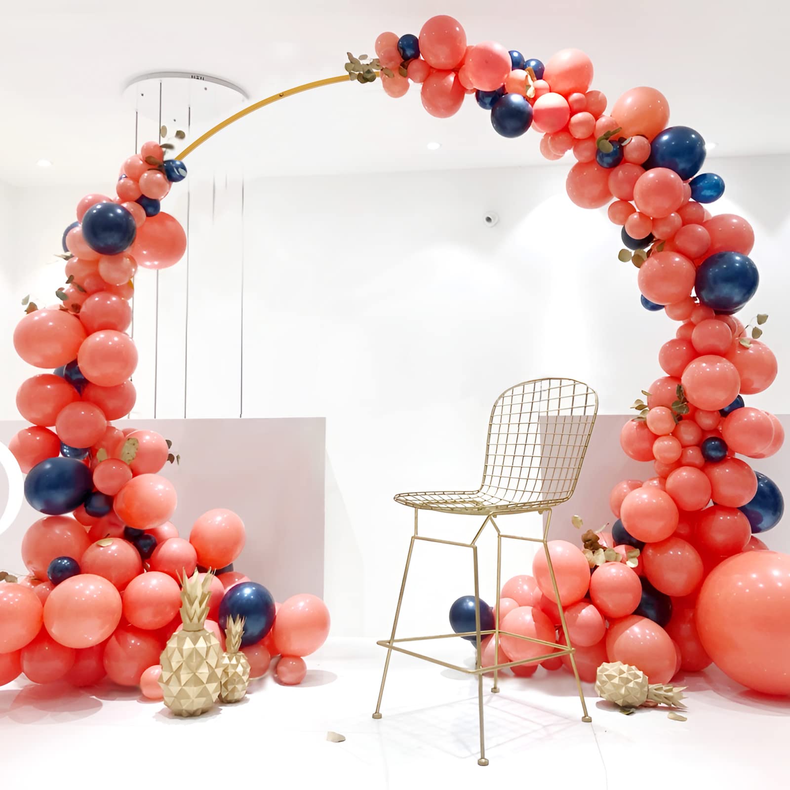 Wokceer 9.2 FT Large Circle Balloon Arch Stand Gold Metal Round Arch ...