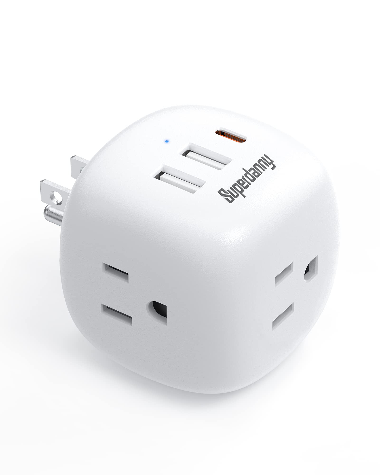 SUPERDANNY GaN 30W Multi-Plug Outlet Extender, 20W USB C Charger Port ...
