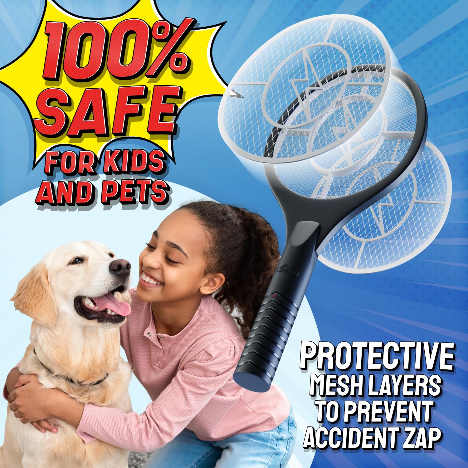 ASISNAI Bug Zapper Racket - Electric Fly Swatter & Mosquito Zapper for ...