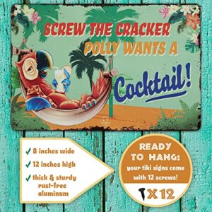 Tiki Bar Decor 3PC Set, Fun Tiki Bar Signs for Your Tiki Bar, 8" x 12 ...