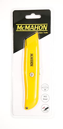 McMahon Tools Utility Knife - Heavy Duty, Retractable Blade, Box Cutter ...