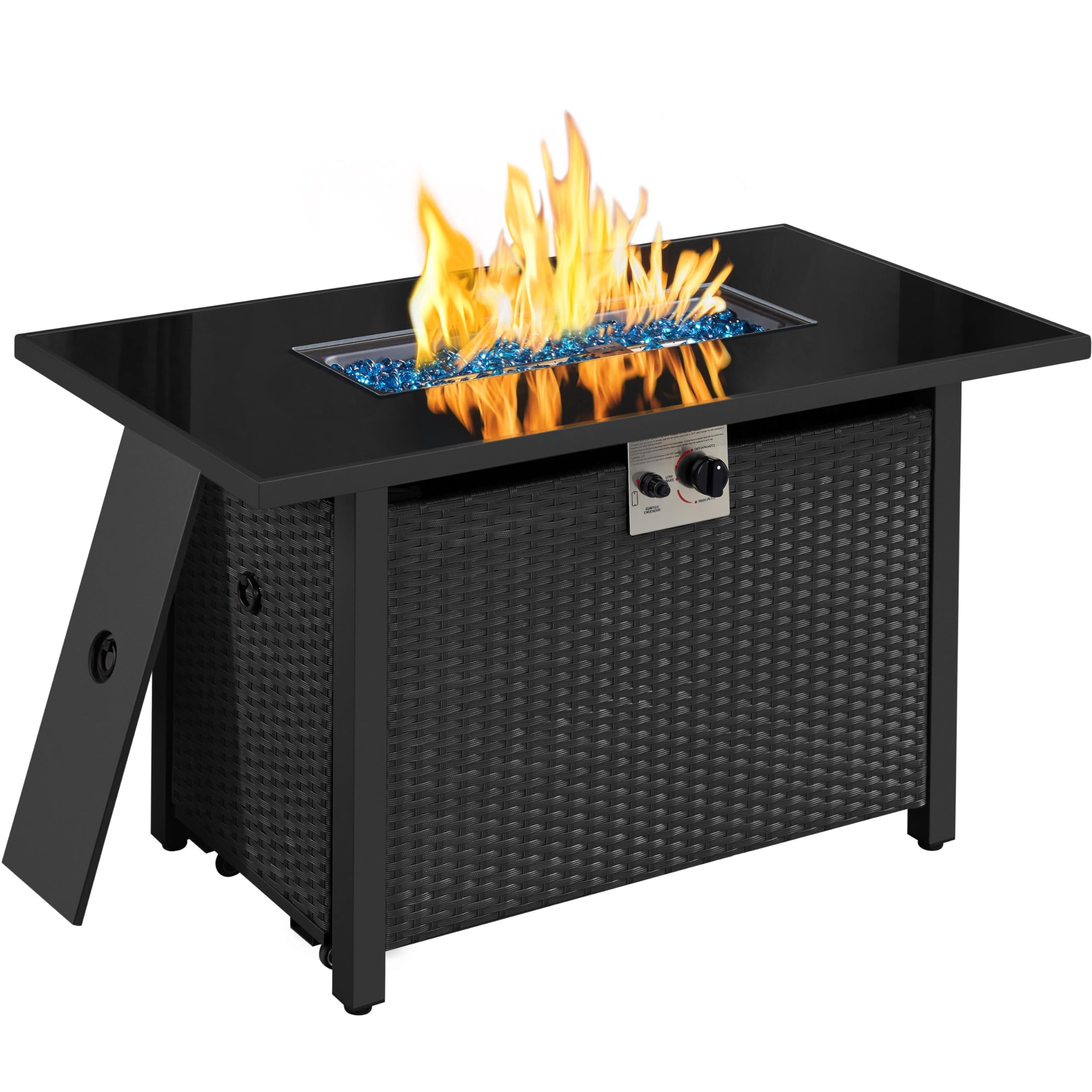 Yaheetech 43in Fire Pit Propane Fire Pit 50,000 BTU Rectangle Fire Pit ...