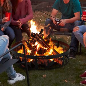 DORTALA 36’’ Metal Fire Pit Ring, Thick Metal Deer Fire Ring with Extra ...