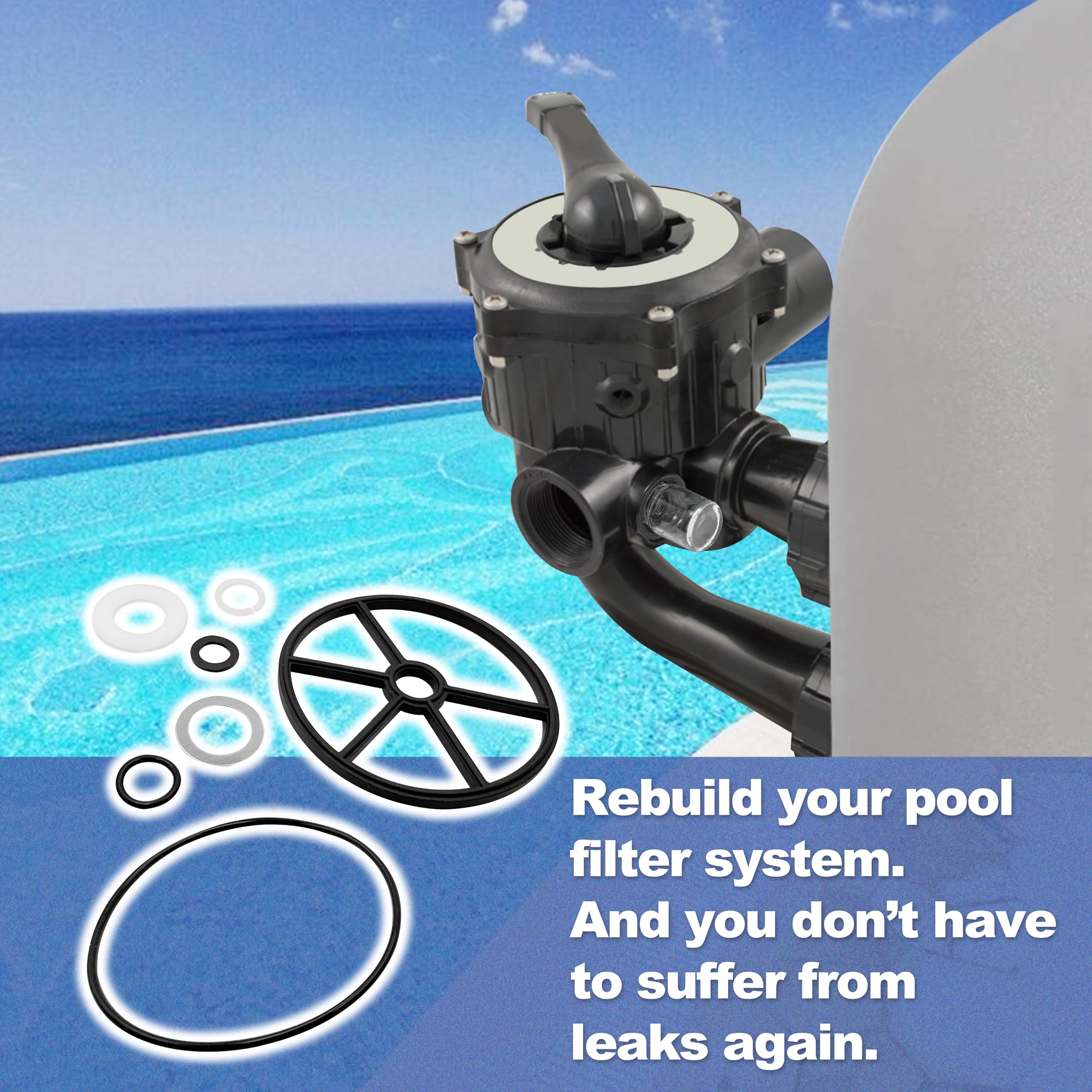 TIROAR Pool Filter Valve Spider Seat Gasket Seal Kits Compatible with ...